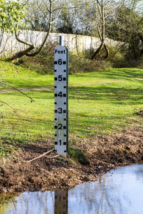 River level indicator stock photo. Image of height, scale - 62857372