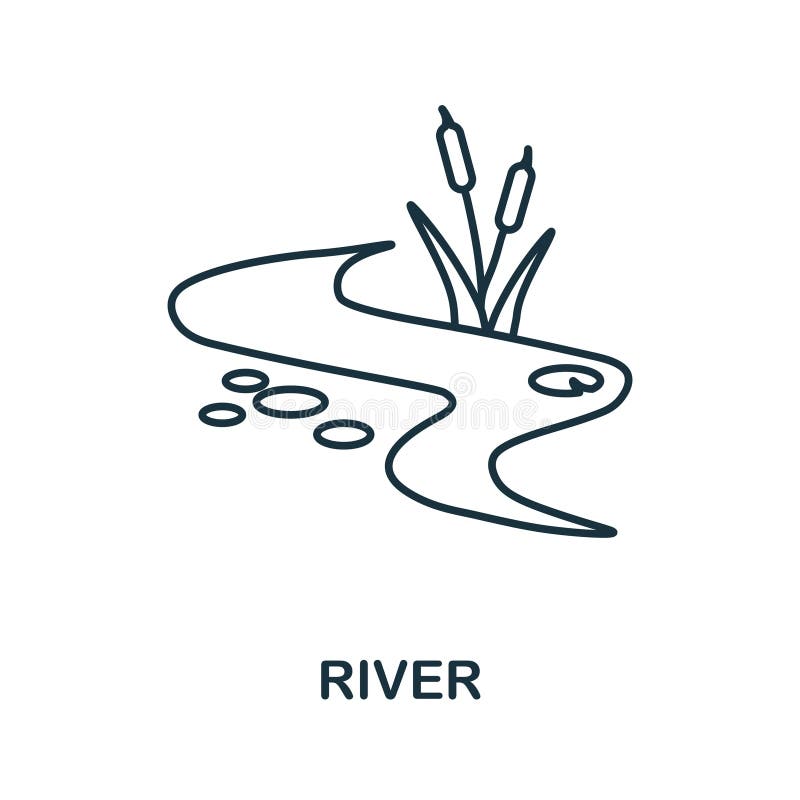 River Line Icon. Monochrome Simple River Outline Icon for Templates ...