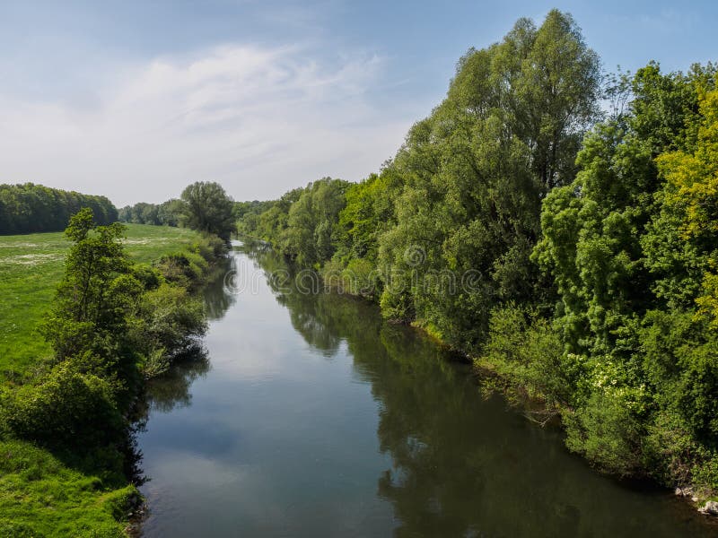 The river lippe in germany stock photo. Image of water - 182176980