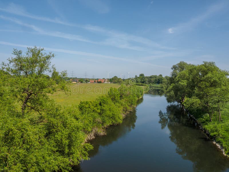 The river lippe in germany stock photo. Image of travel - 182176962