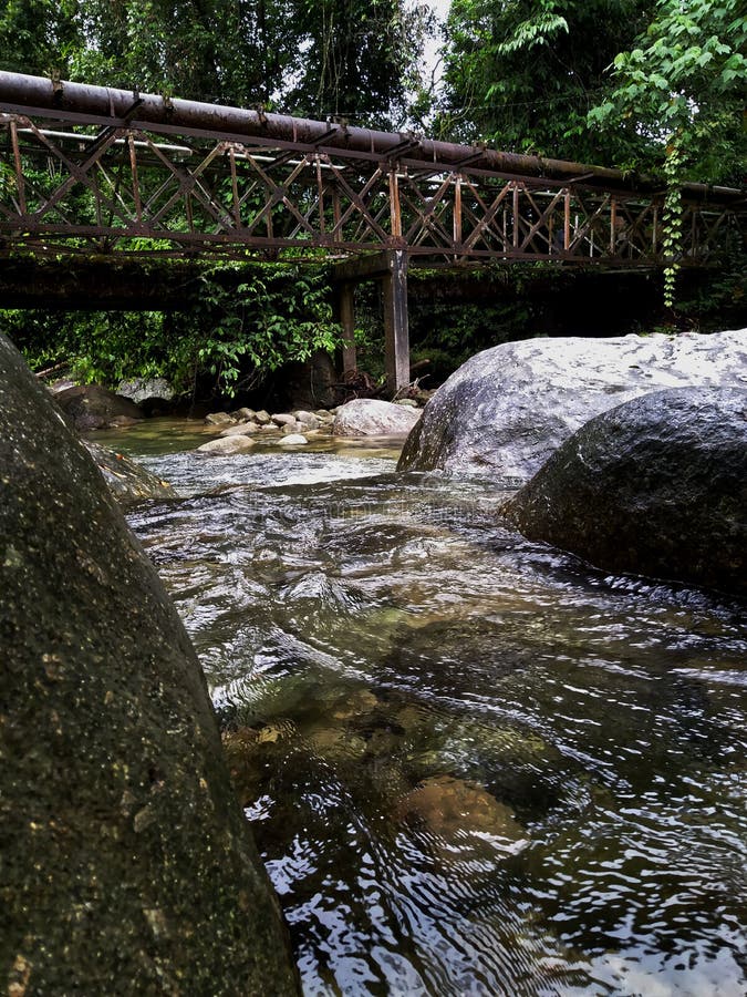 Portait View of an Old Bridge at a River Stock Photo - Image of outdoor ...