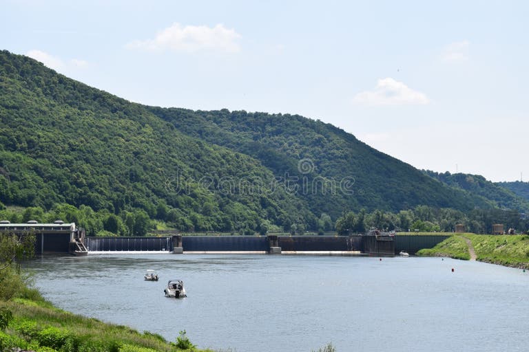 River Lock System Lehmen in May 2018 Stock Image - Image of lehmen ...