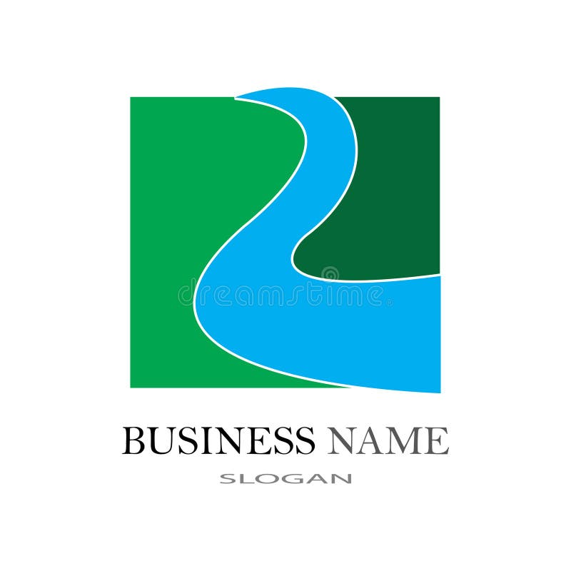 River Logo Business Template Vector Illustration Stock Illustration ...