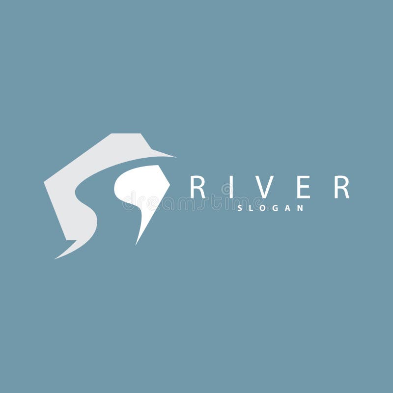 River Logo Design, River Creek Vector, Riverside Landscape Illustration ...