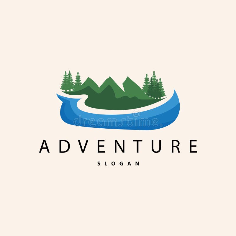 River Logo Design, River Creek Vector, Riverside Landscape Illustration ...