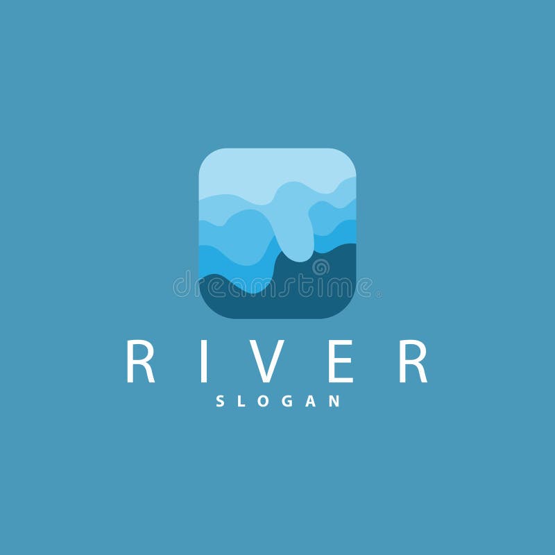 River Logo Design, River Creek Vector, Riverside Landscape Illustration ...