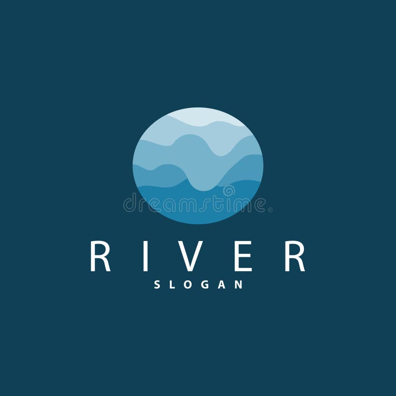 River Logo Design, River Creek Vector, Riverside Landscape Illustration ...