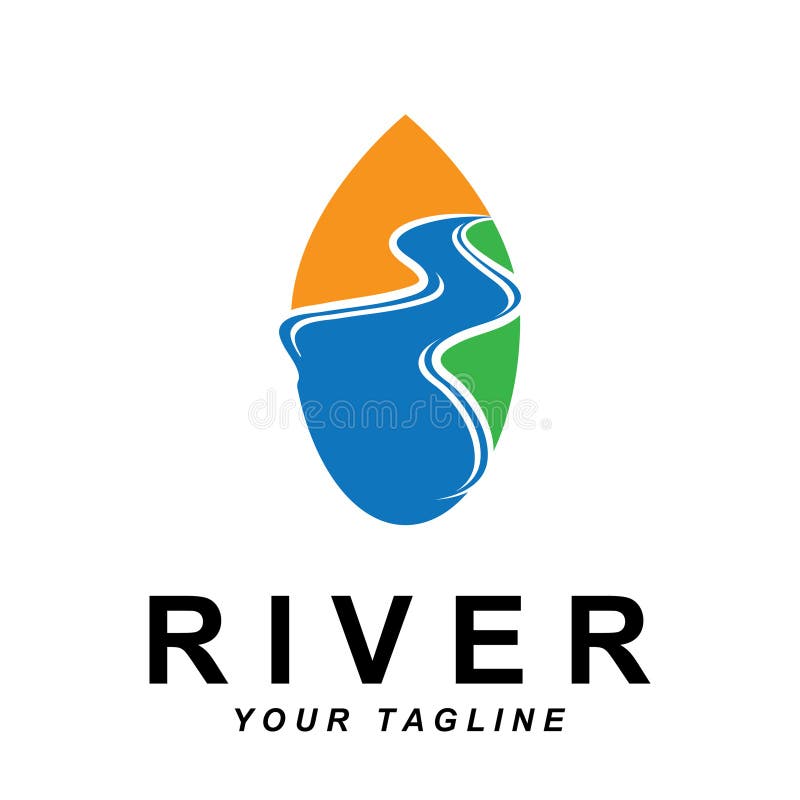 River Logo Vector Illustration Design with Slogan Template Stock Vector ...