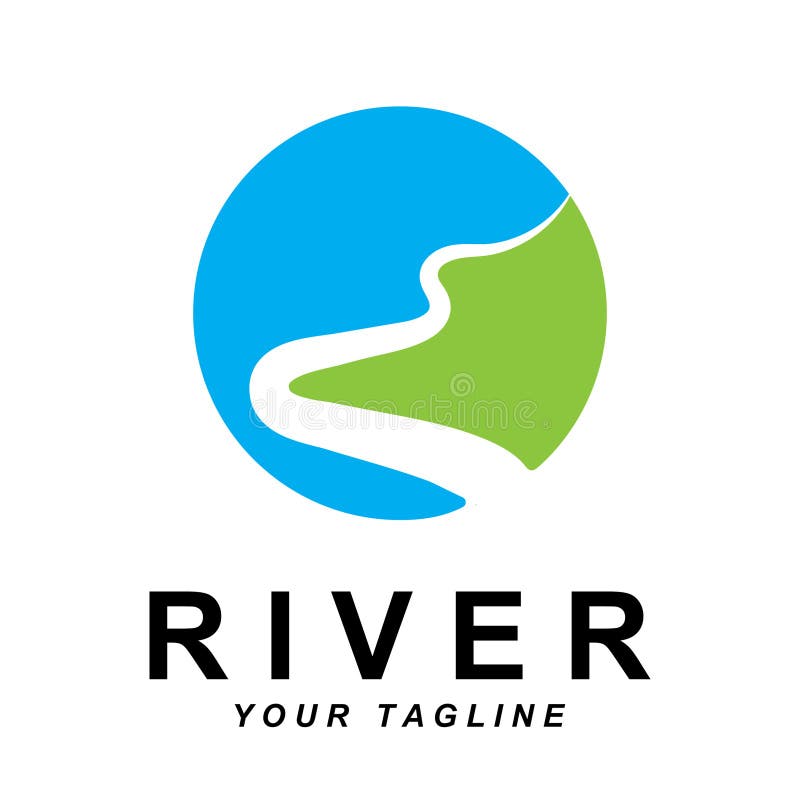 River Logo Vector Illustration Design with Slogan Template Stock Vector ...