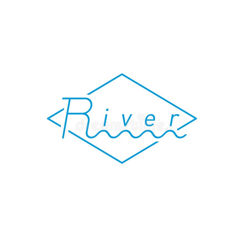 River - Logotype with Wave. Logo, Graphic Element, Symbol or Icon for ...