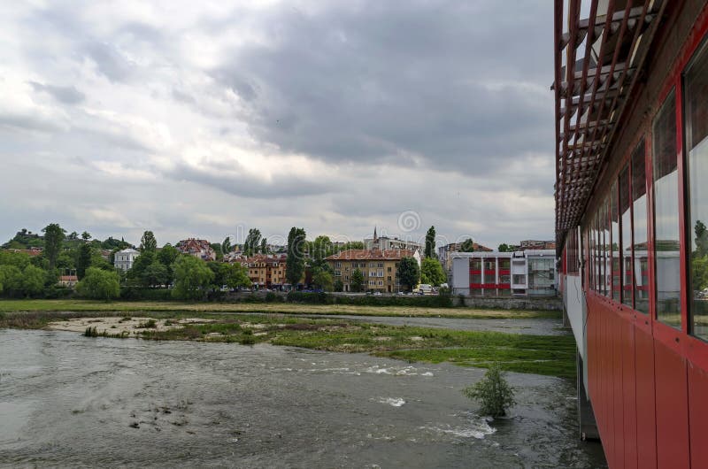River Maritsa in Plovdiv Town, Covered Bridge Stock Photo - Image of ...
