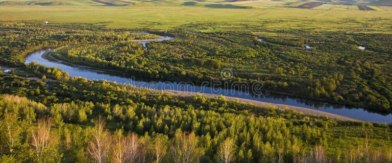 The river through a marsh stock image. Image of trees - 6948343