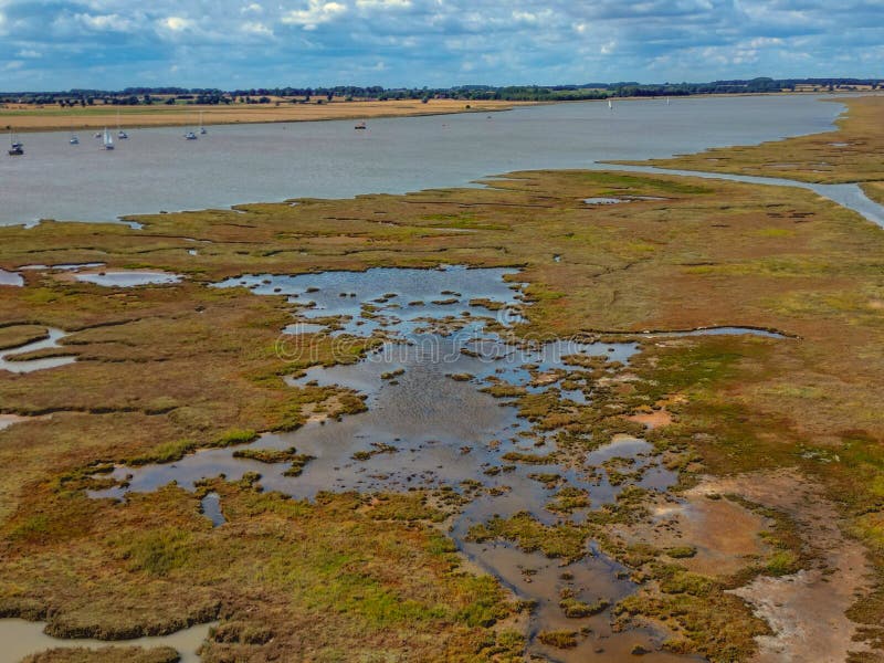 River Marshland Aerial View Stock Photo - Image of aerial, travel ...