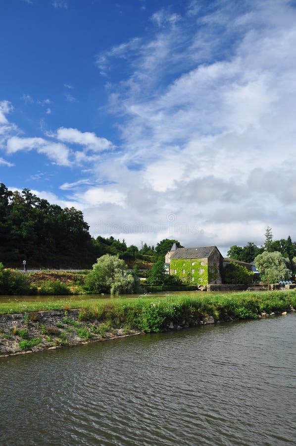 River Mayenne, France stock photo. Image of france, cloudy - 32616202