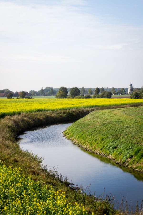 River Meanders Curvature with Lush Banks Vegetation Stock Photo - Image ...