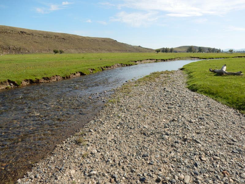A River Near Tsetserleg in Mongolia Stock Image - Image of hill, scenic ...