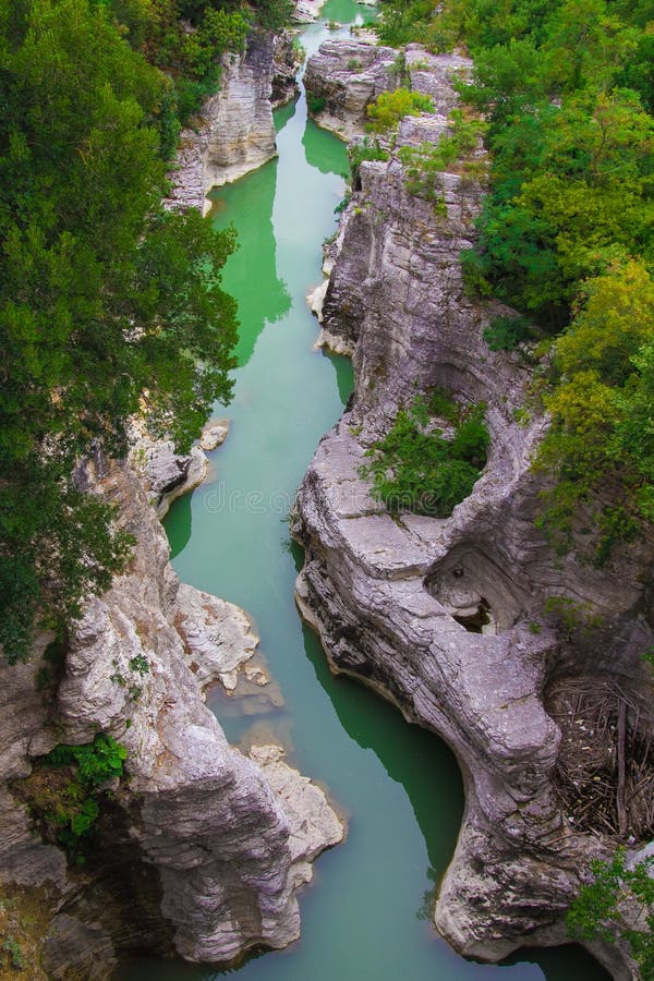 River Metauro in the Marche Apennines Stock Image - Image of postcard ...