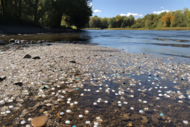 A River, with Microplastics Floating on the Surface Stock Photo - Image ...