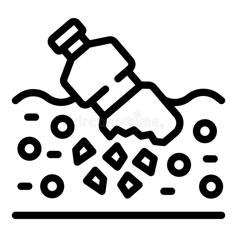 River Microplastics Pollution Icon Outline Vector. Diagram Ocean Stock ...