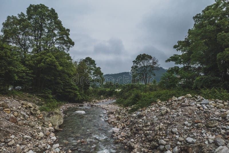 River at Mingyue Mountain, Jiangxi, China Stock Image - Image of flow ...
