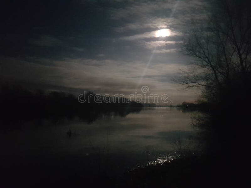 River in moonlight stock photo. Image of moonlight, river - 161561796