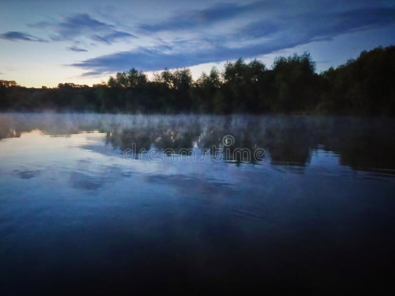 River morning mist stock image. Image of evening, sunrise - 269532647