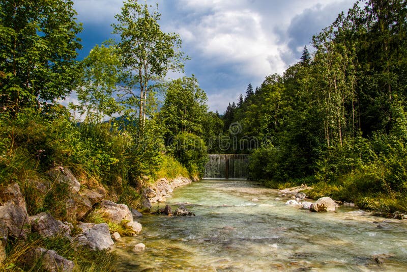 River in the Mountain Forest Stock Photo - Image of quiet, mountains ...