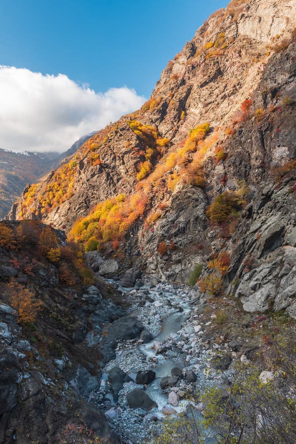 River in a Mountain Gorge in Autumn Season Stock Photo - Image of ...