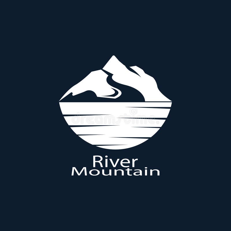 River Mountain Icon and Symbol Vector Illustration Stock Illustration ...
