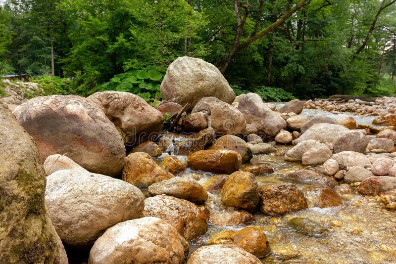 Mountain Rivers Sources of Clean Water Originating from Glaciers. Stock ...