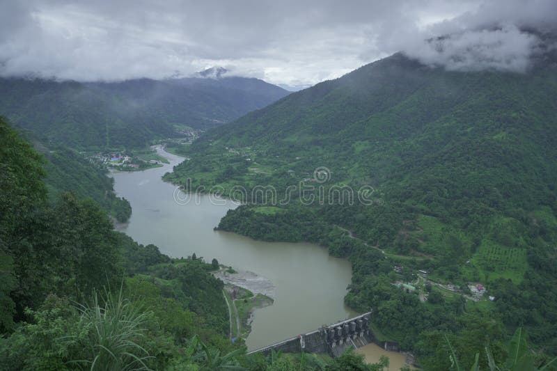 The River between the Mountains Has Been Dammed To Generate Hydropower ...