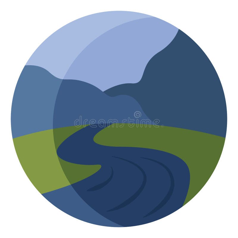 River in the Mountains, Icon Icon Stock Vector - Illustration of ...