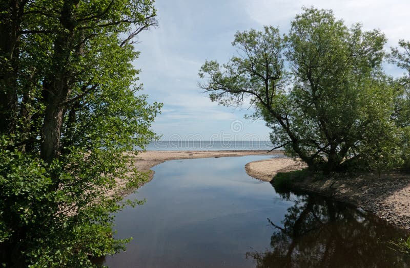 Scandinavian River Flows into the Sea Stock Image - Image of bend ...