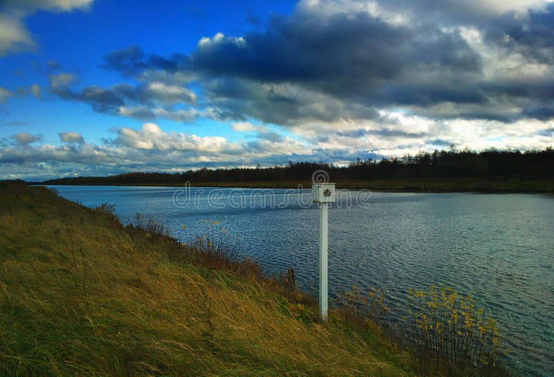 River Navigation is Still Open Landscape Backdrop Stock Photo - Image ...