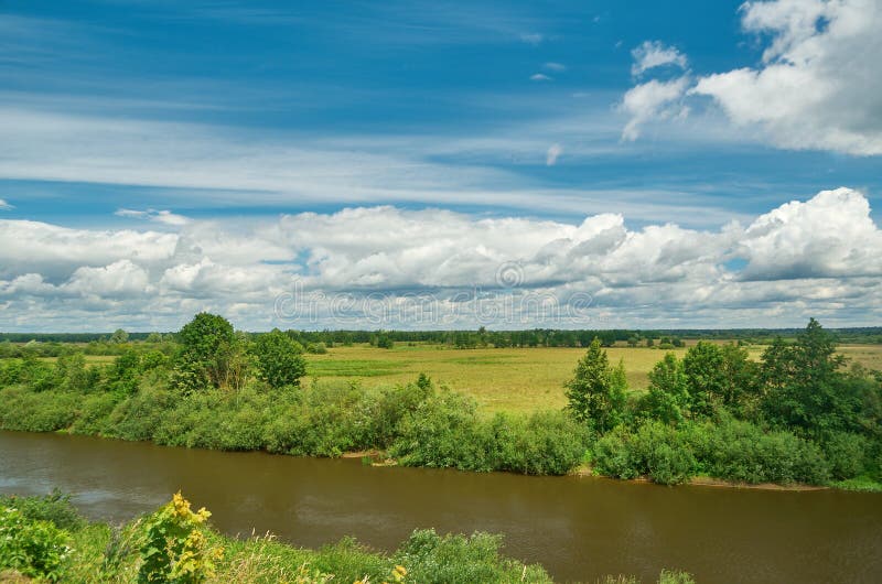 River Neman , Belarus. stock image. Image of reflection - 96772029