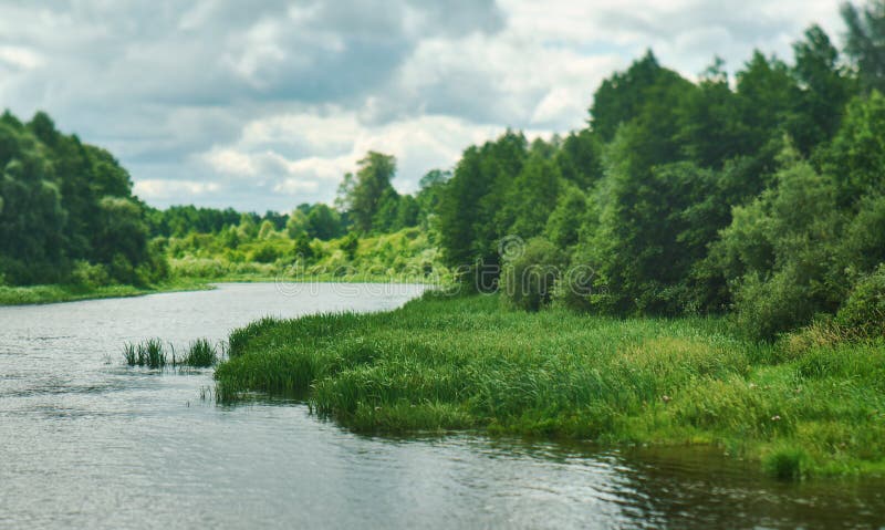 River Neman , Belarus. stock image. Image of reflection - 96772029