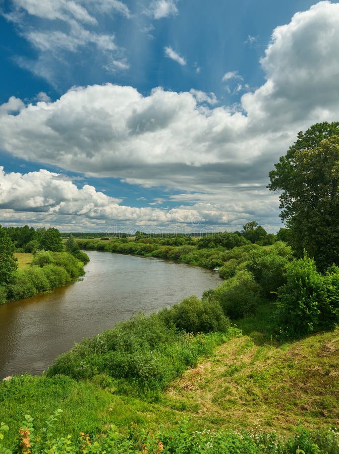 River Neman , Belarus. stock image. Image of reflection - 96772029