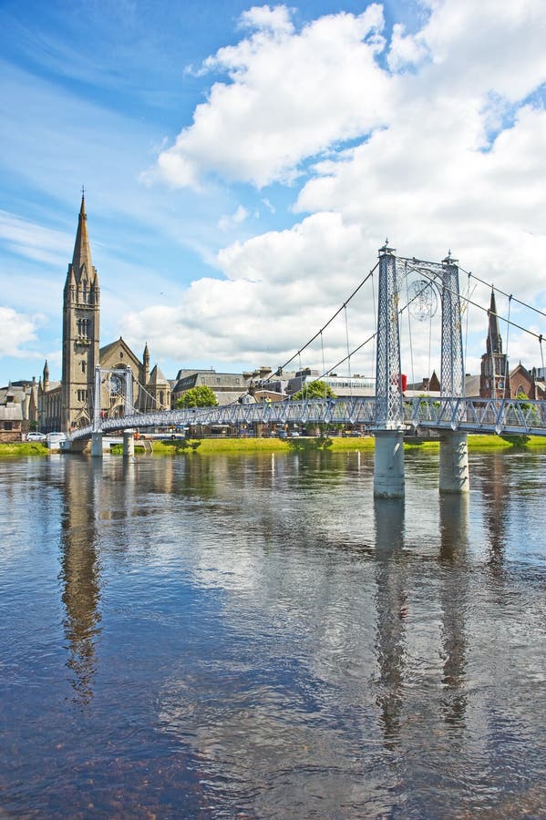 River Ness and Greig Street Bridge. . Stock Image - Image of bridge ...