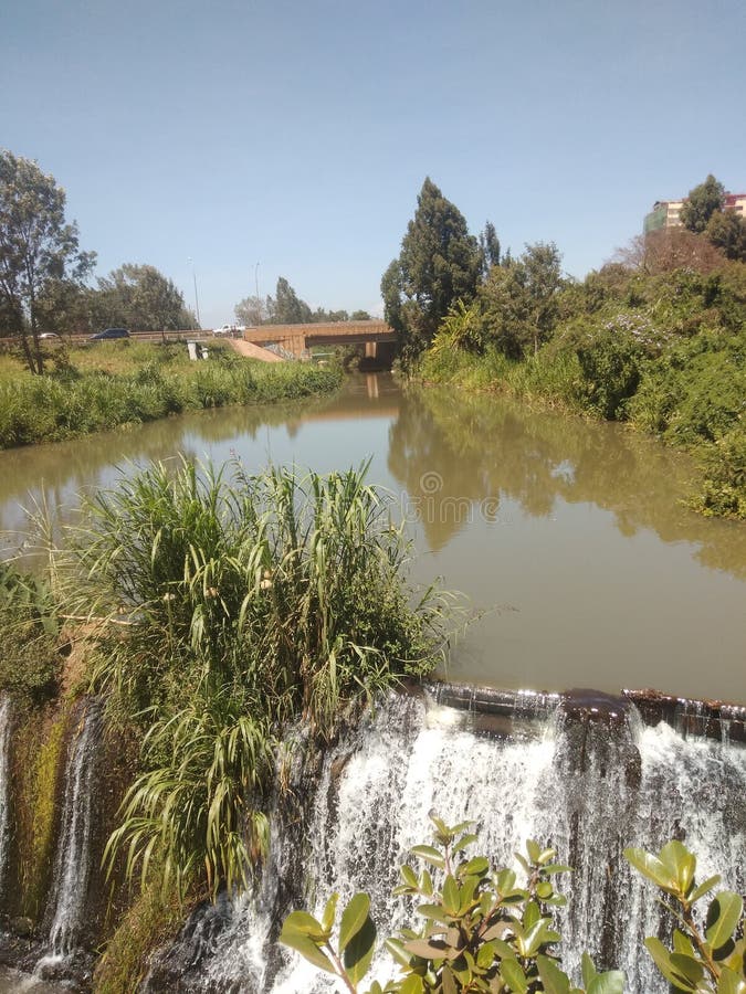 A River with a Nice Water Fall Stock Photo - Image of waterway, river ...