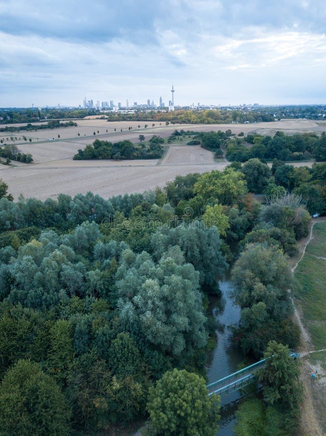 River Nidda and Frankfurt stock photo. Image of scenic - 214751828