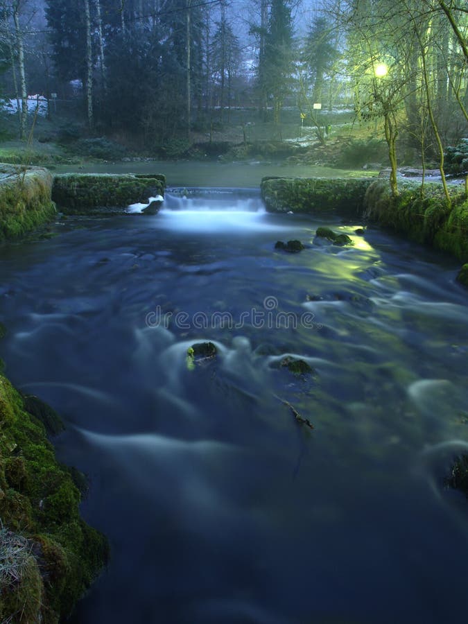 River at night stock image. Image of lights, source, night - 1487495