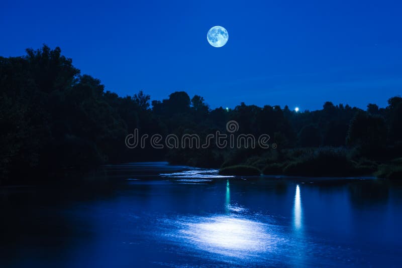 River at night with fog stock image. Image of branch - 42542399