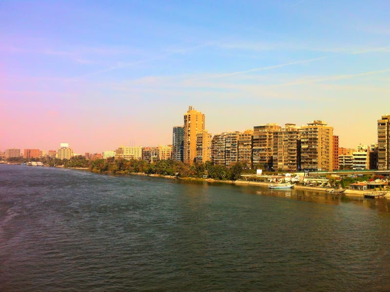 The river Nile in Cairo stock image. Image of sahara - 175594831