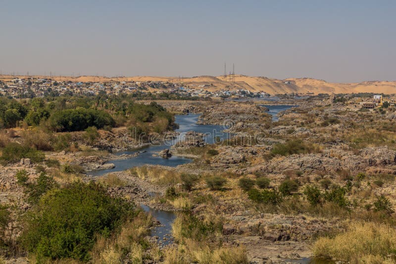 River Nile Down Stream from the Aswan Low Dam, Egy Stock Photo - Image ...