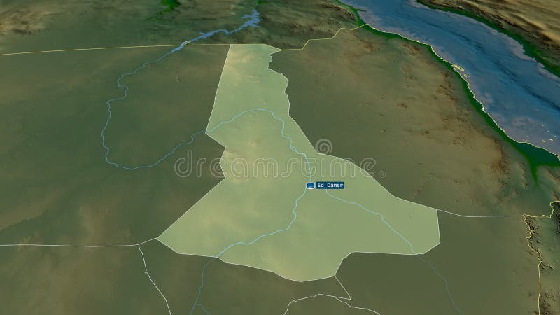 River Nile, Sudan - Highlighted with Capital. Physical Stock ...