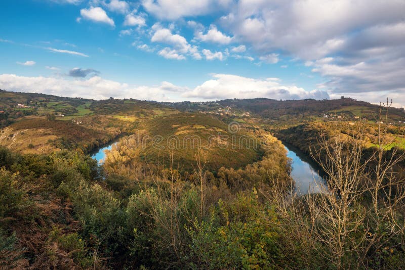 River Nora Meander in Asturias, Spain Stock Photo - Image of forest ...