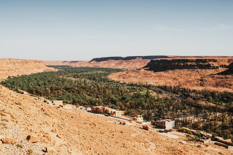 River Oasis in Morocco, Where Plants Grow in a Dry and Hot Environment ...