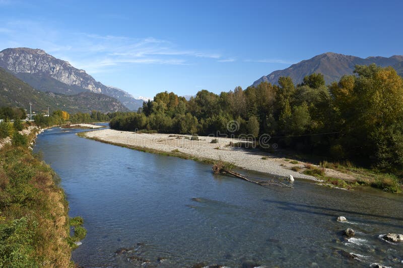 River oglio stock photo. Image of vail, water, hill, touristic - 61329442