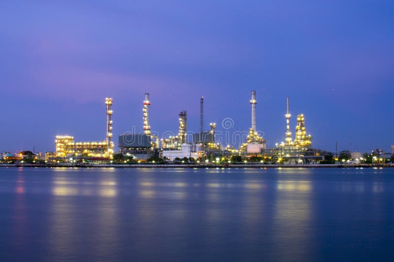 River and Oil Refinery Factory Stock Image - Image of river, refinery ...