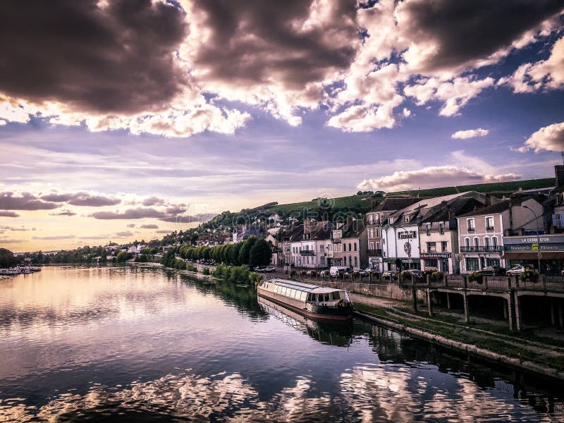 River in an Old French Village Editorial Stock Photo - Image of called ...